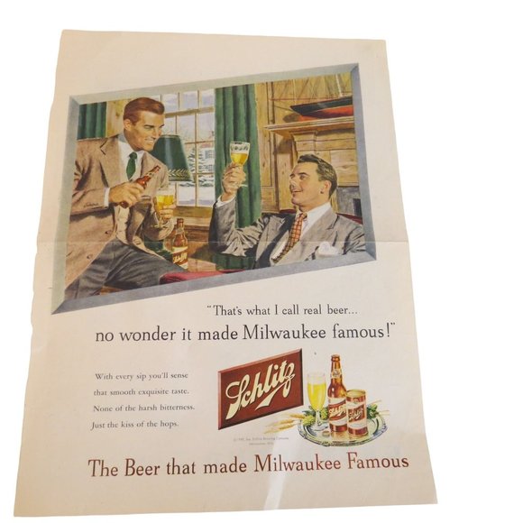 Schlitz Beer | Other | Schlitz Beer Advertising Print Ad 947 Thats What ...